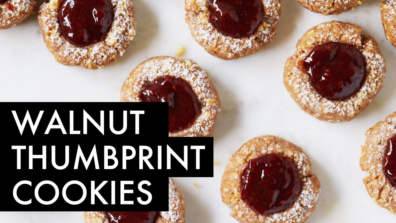 Walnut Thumbprint Cookies (made with SUPERFOODS!) - YouTube