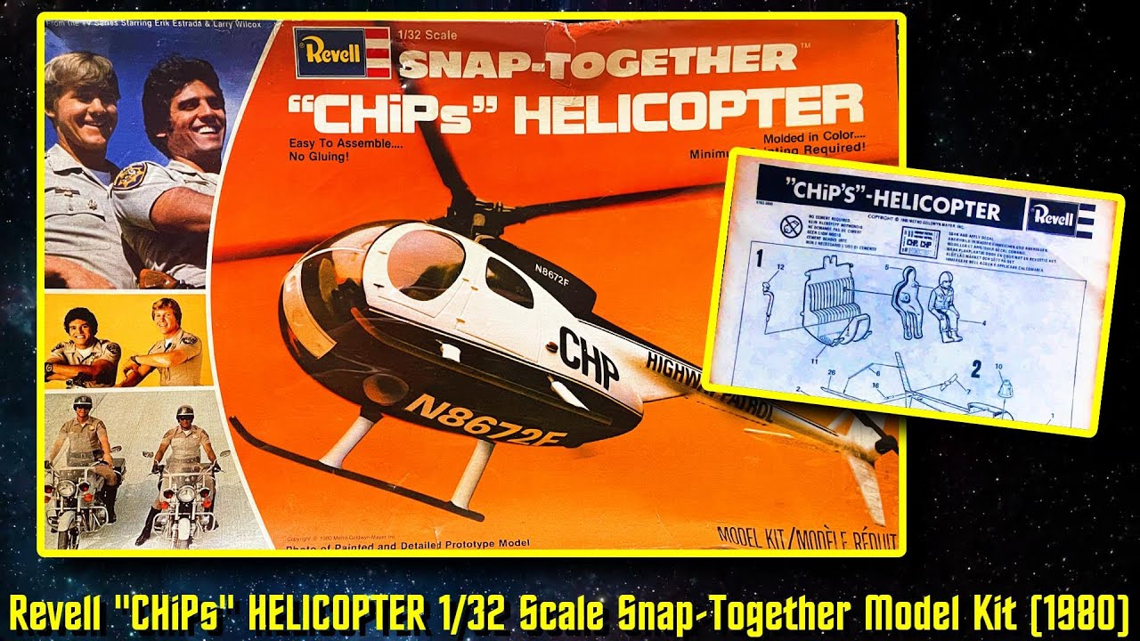 Revell "CHiPs" HELICOPTER 1:32 Scale Snap-Together Model Kit (1980 ...