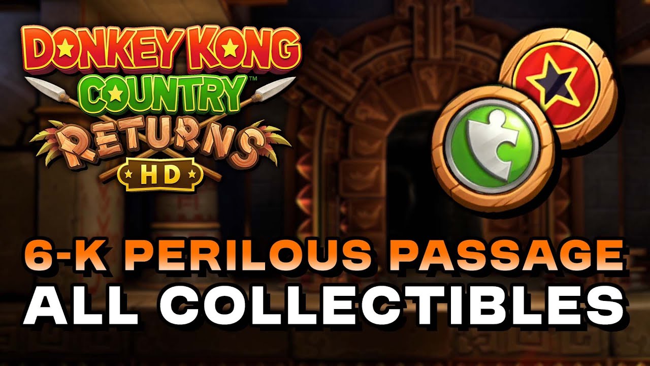 Donkey Kong Country Returns HD - 6-K Perilous Passage (All Puzzle ...