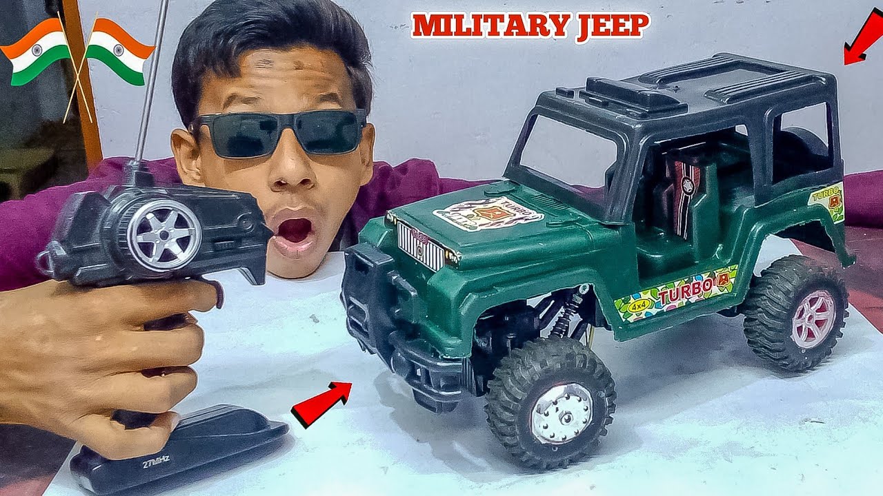RC Indian Military Jeep Thar CAR Unboxing & Testing - Toy unbox wala ...