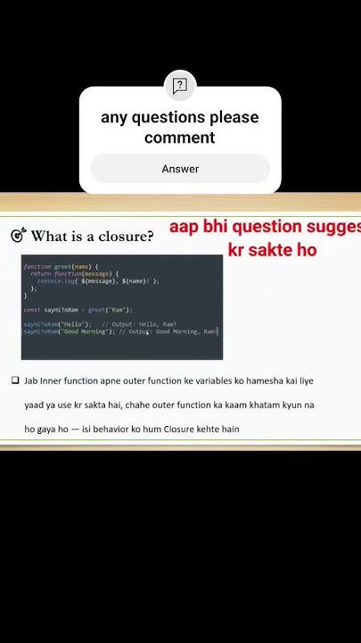 #day4 | What is Closure in JavaScript with Example | JavaScript ...
