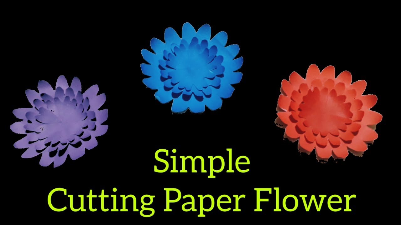 16 Petals Cutting Paper Flower || DIY Paper Cutting Simple Flowers for ...