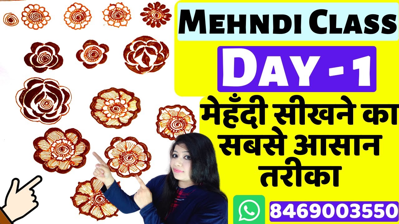 Mehndi Class Day 1 | How to learn Mehndi for Beginners | Class 1 ...