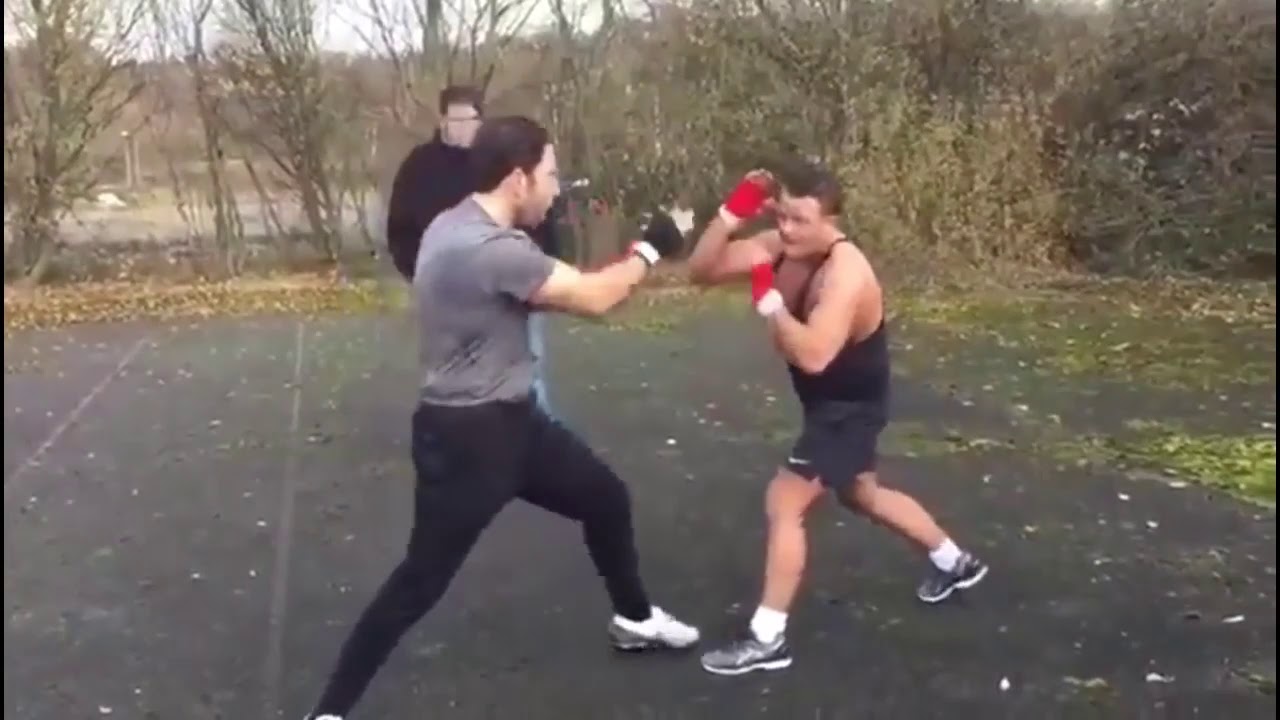 One two punch lands the knock out in a gypsy boxing match - YouTube