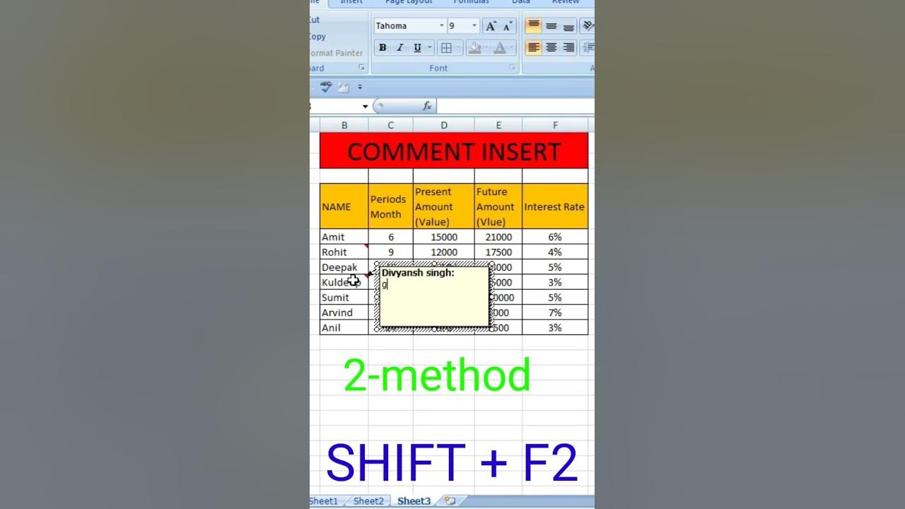 Insert Comment In Ms Excel Excel Me Comment Kese Insert Kare Omvirsir Excel Computer 0519