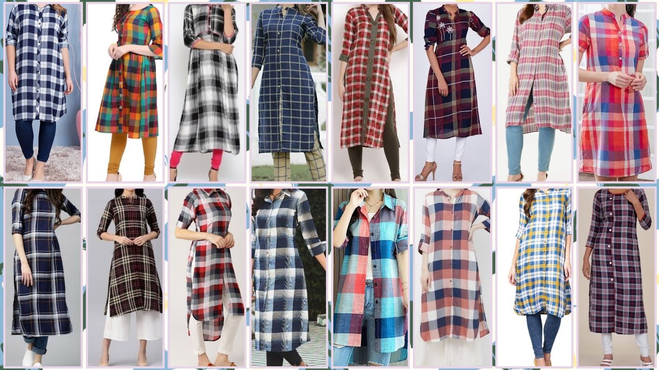 Most popular and unique Check Printed kurti design ideas for girls ...