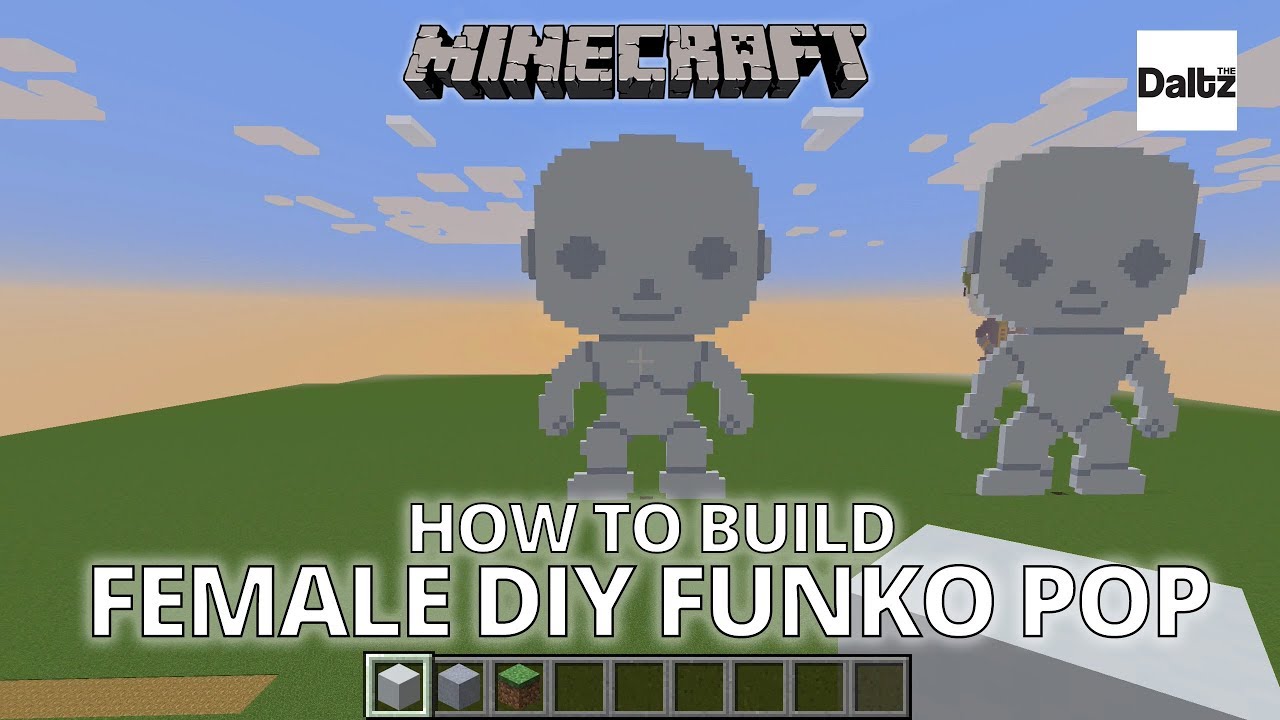 Minecraft Tutorial: DIY Female Funko Pop Pixel Art Statue - YouTube