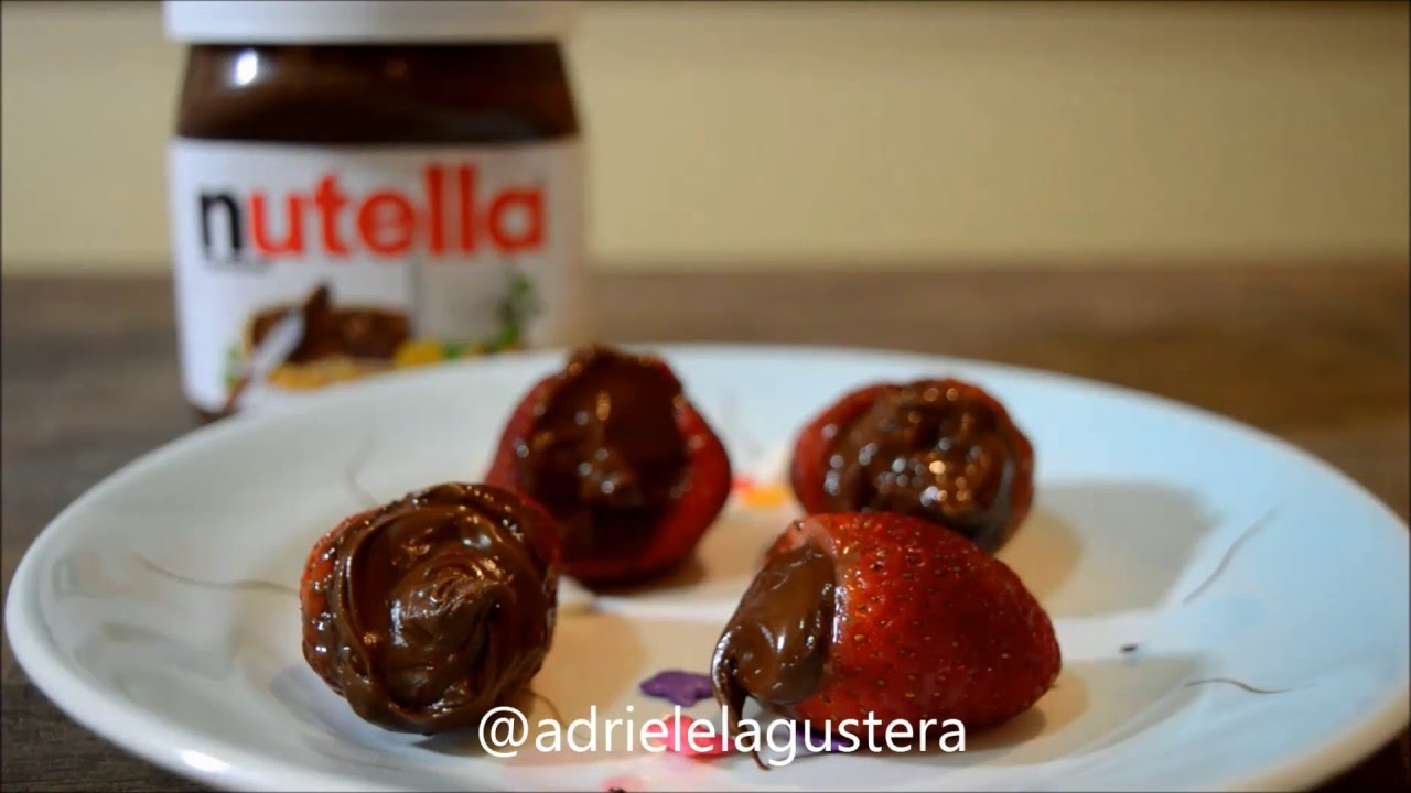 Sobremesa fácil e deliciosa de morango com nutella. - YouTube