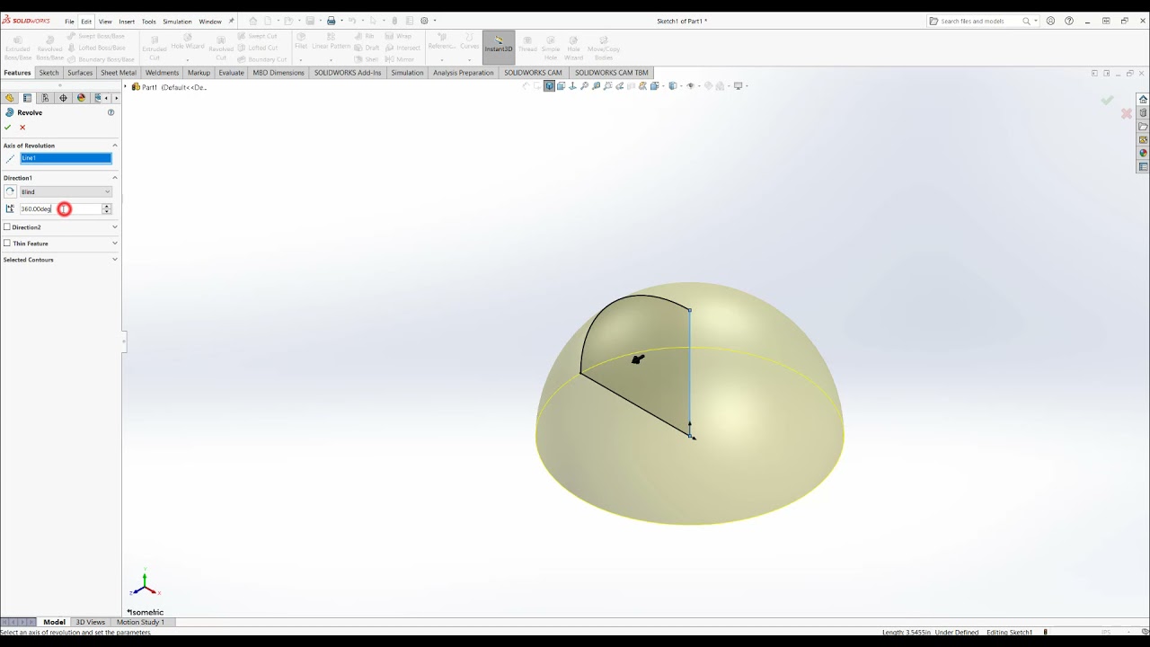 How to use revolve boss base feature in Solidworks [2021] - YouTube