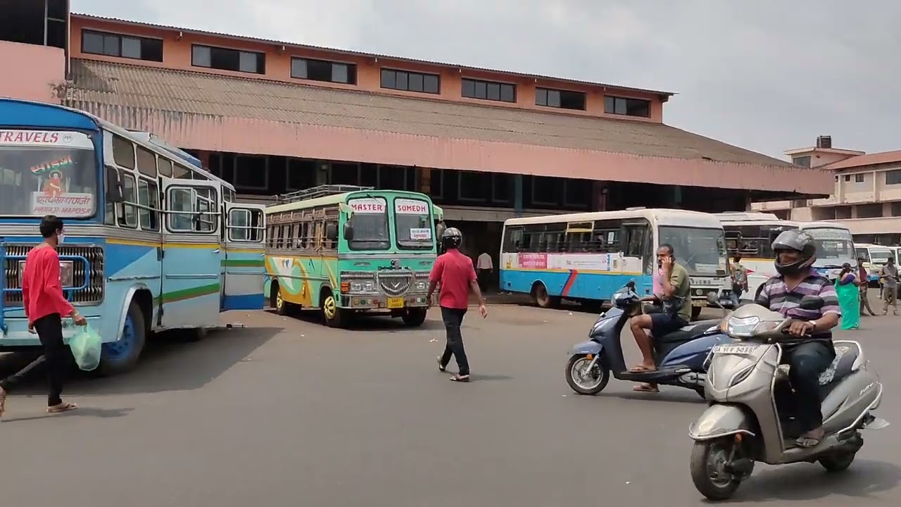 mapusa Goa bus stop cheap traveling - YouTube