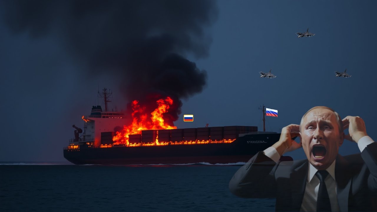 Huge explosion in the Black Sea! US F-16 destroys 2 Russian cargo ships ...