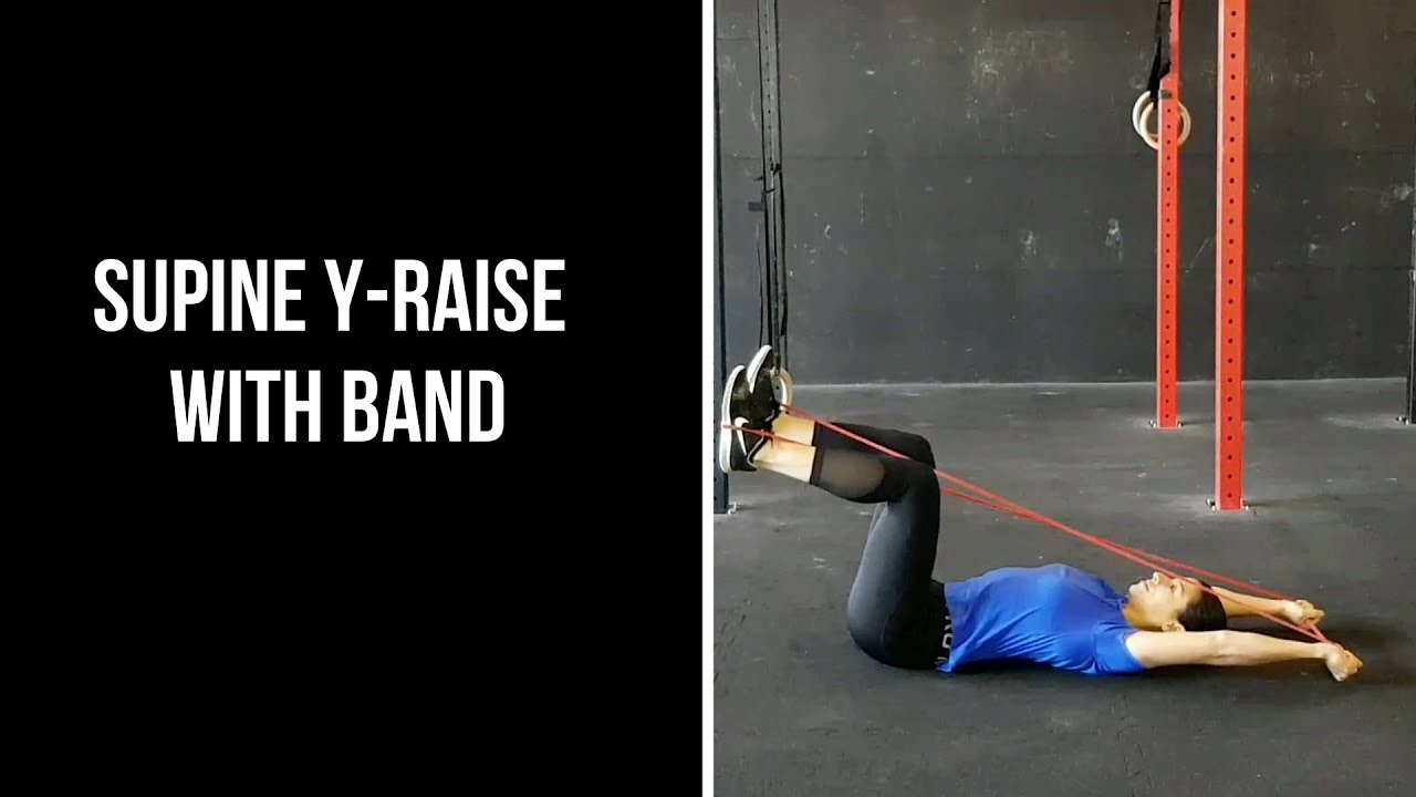 Supine Y-Raise with Band - YouTube