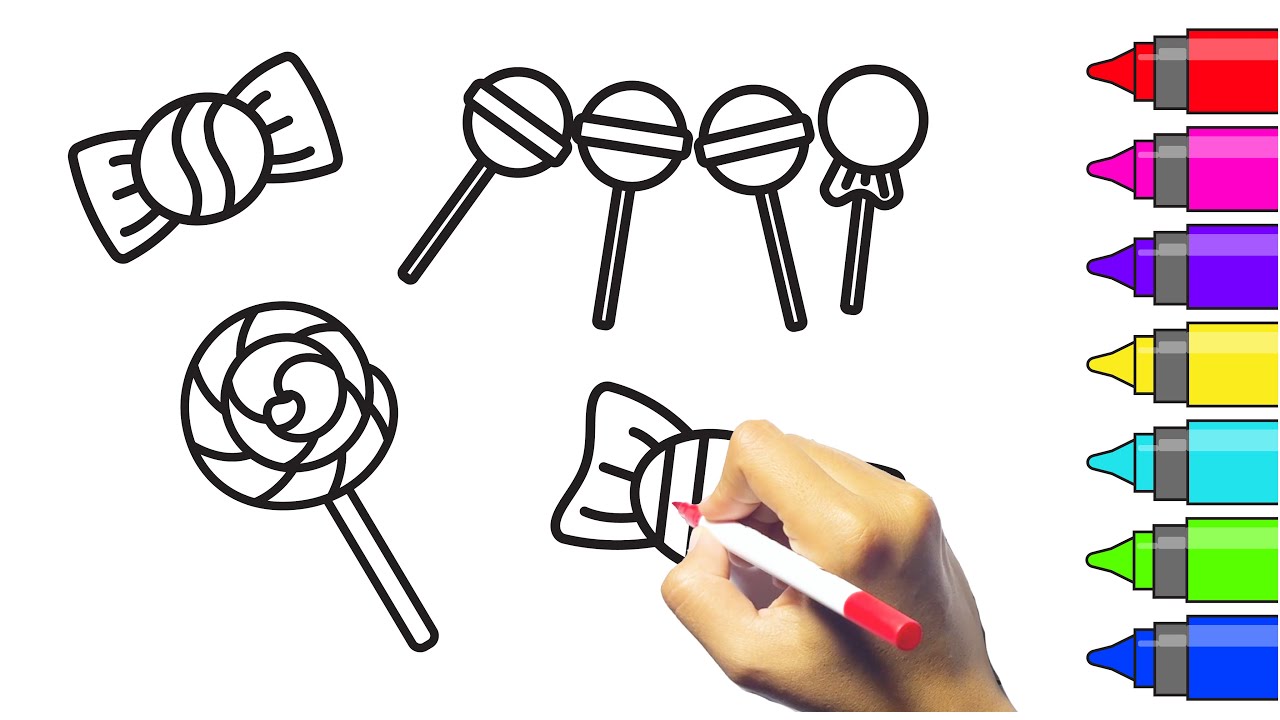 How to Draw a Cute Easy Lollipop for Kids Step by Step | Lollipop ...
