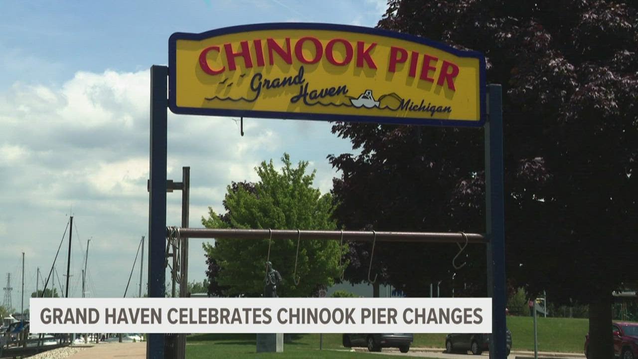 Grand Haven celebrates reopening of Chinook Pier - YouTube