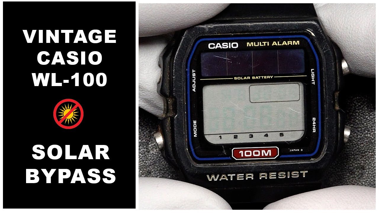 Vintage Casio WL-100: Solar Power Bypass with Standard Battery - YouTube