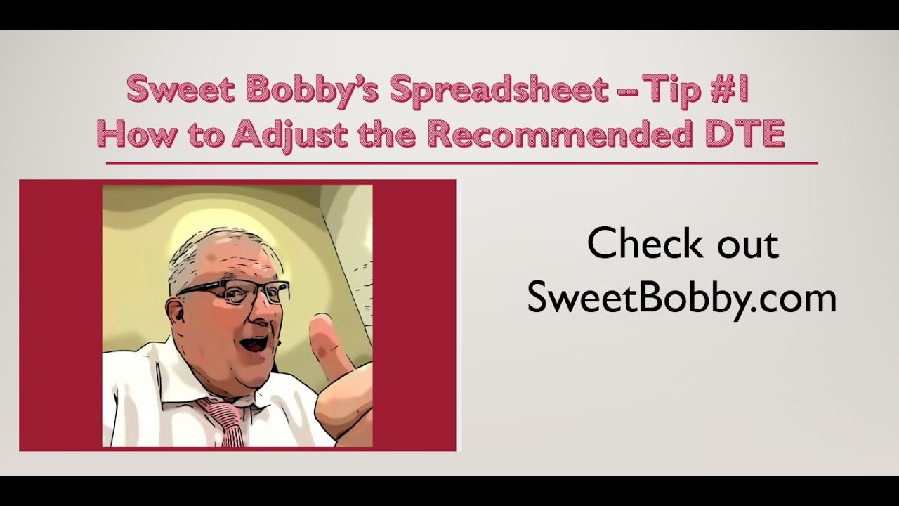 Sweet Bobby's Trading Spreadsheet - Adjusting the Recommended DTE - YouTube