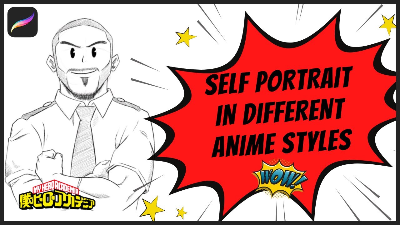 Self portrait in different anime styles ( part one ) - YouTube