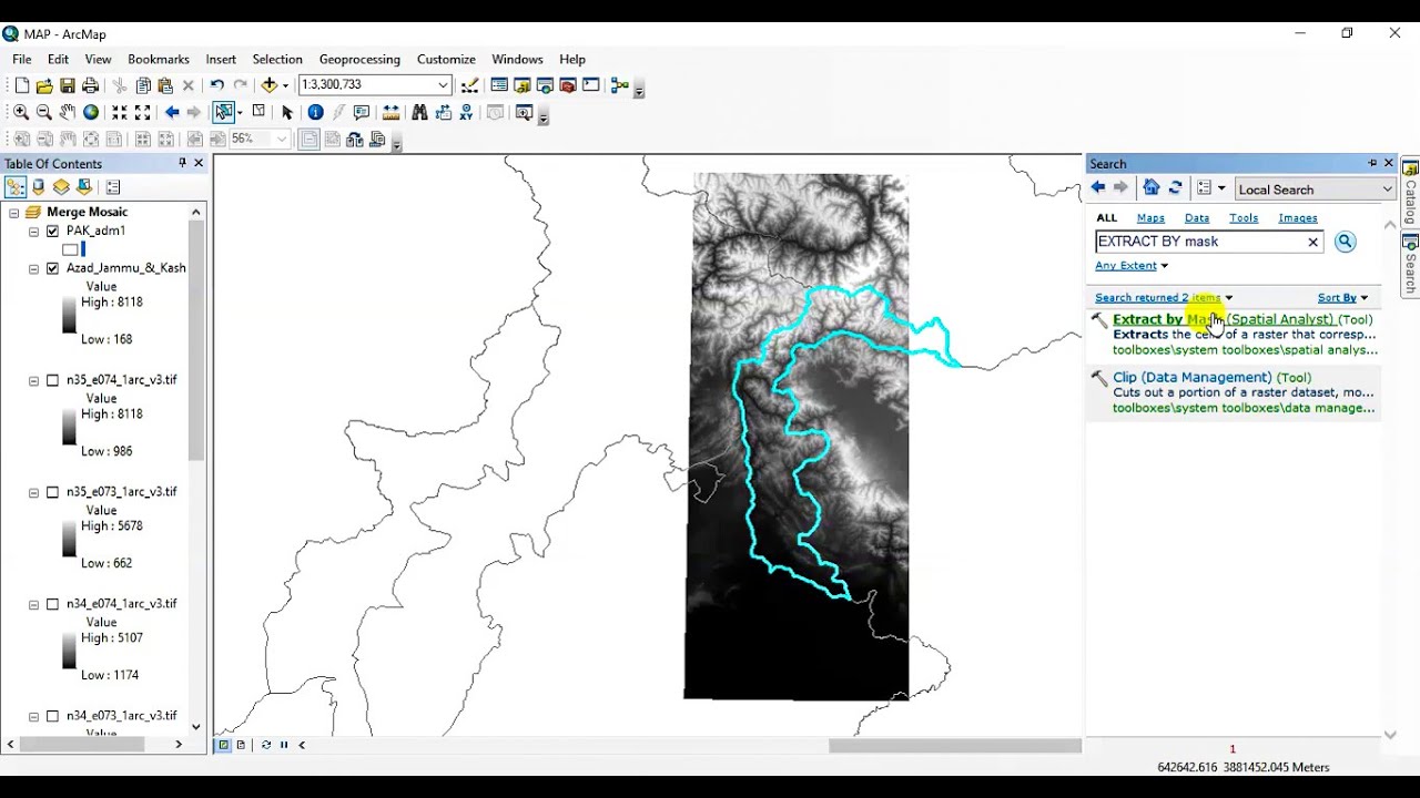 Downloading DEM from Earth Explorer | Stitching DEM Mosaics | Extract ...