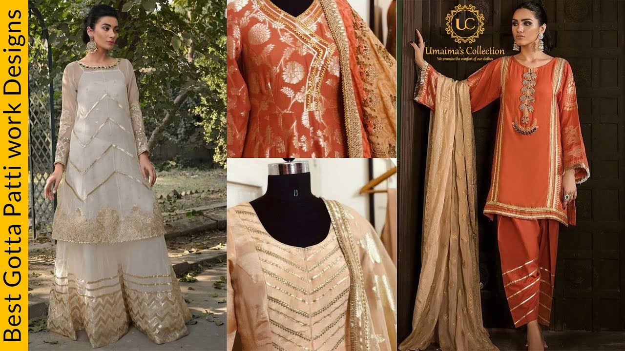 Latest dress designing ideas with Gota patti | Best Gotta Patti work ...