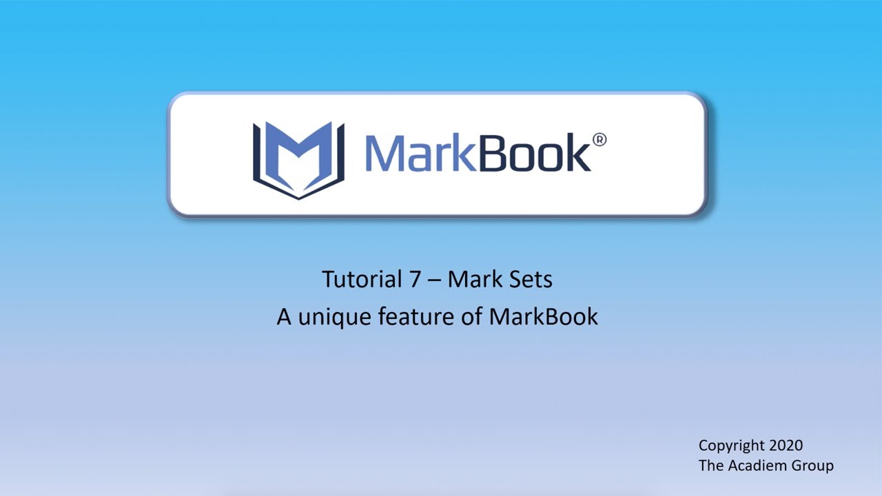 All New MarkBook® 2020: 7 Mark Sets - YouTube