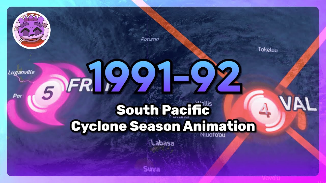 1991-92 South Pacific Cyclone Season Animation - YouTube