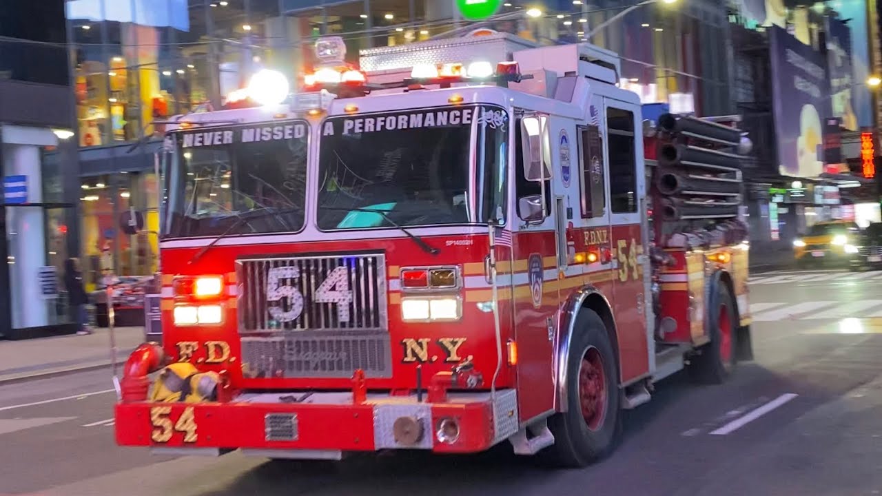 FDNY Ladder 4, Engine 54, and Battalion 9 Responding - YouTube