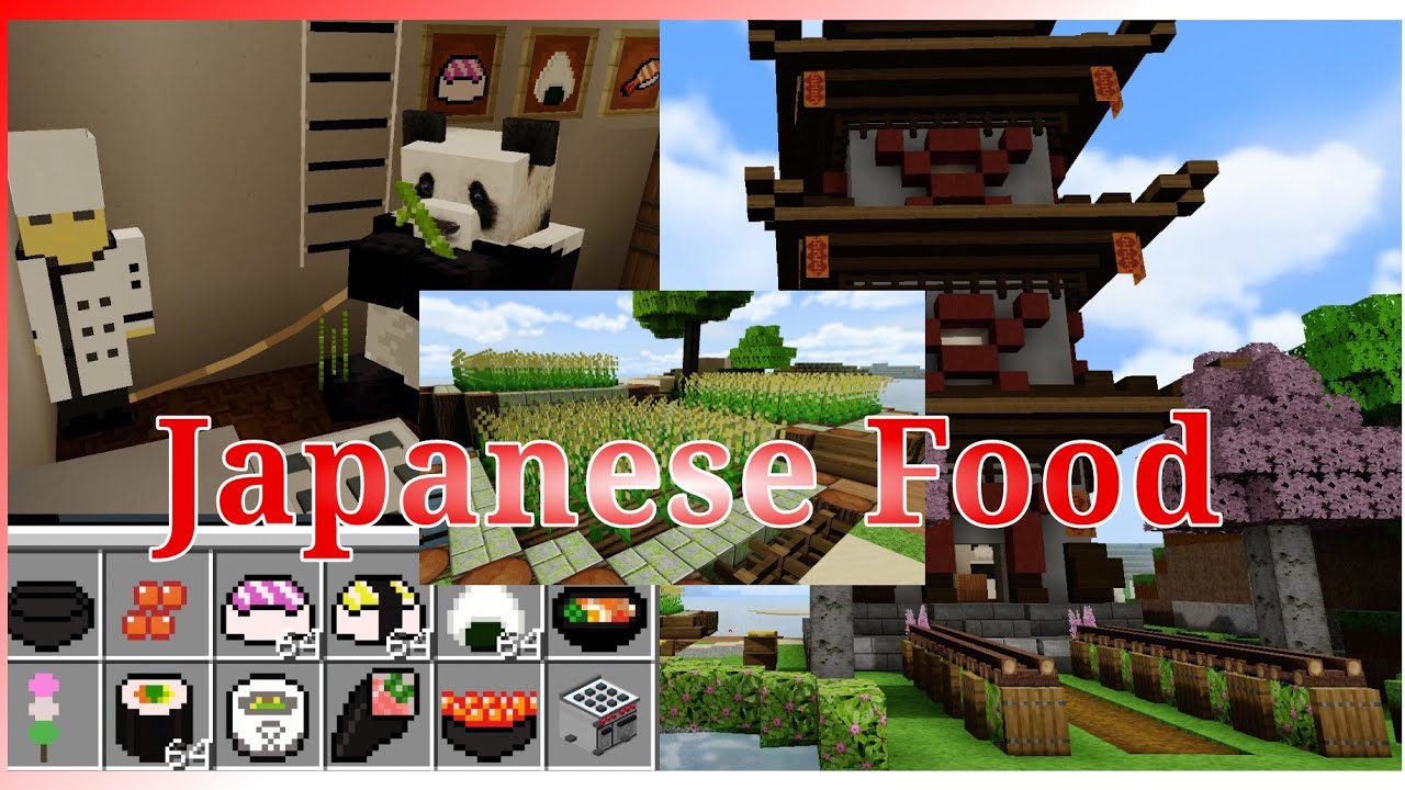 COMIDA JAPONESA/Japanese Food PARA MINECRAFT BEDROCK/P.E - YouTube
