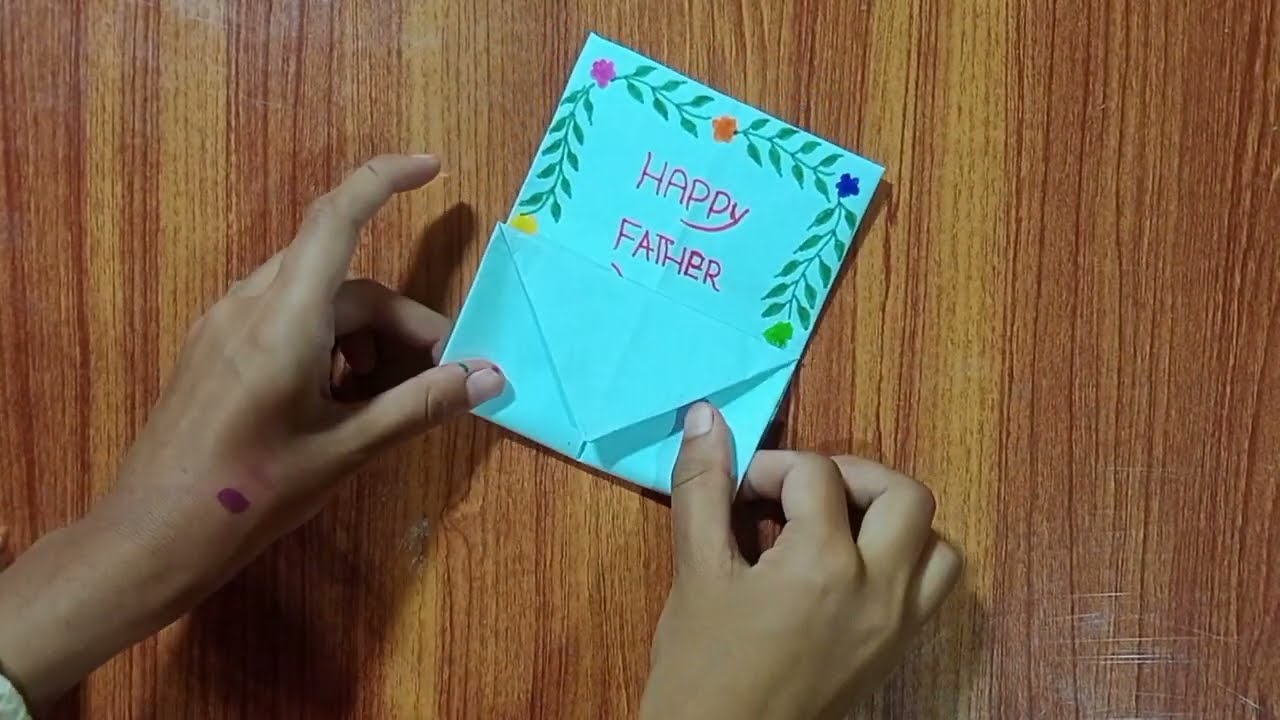DIY / Surprise Message Card For Father's Day /Pull Tab Origami Envelope ...