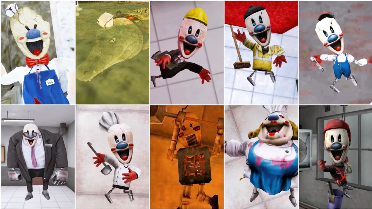 Ice Scream 1 2 3 4 5 6 Killing All Enemies - YouTube