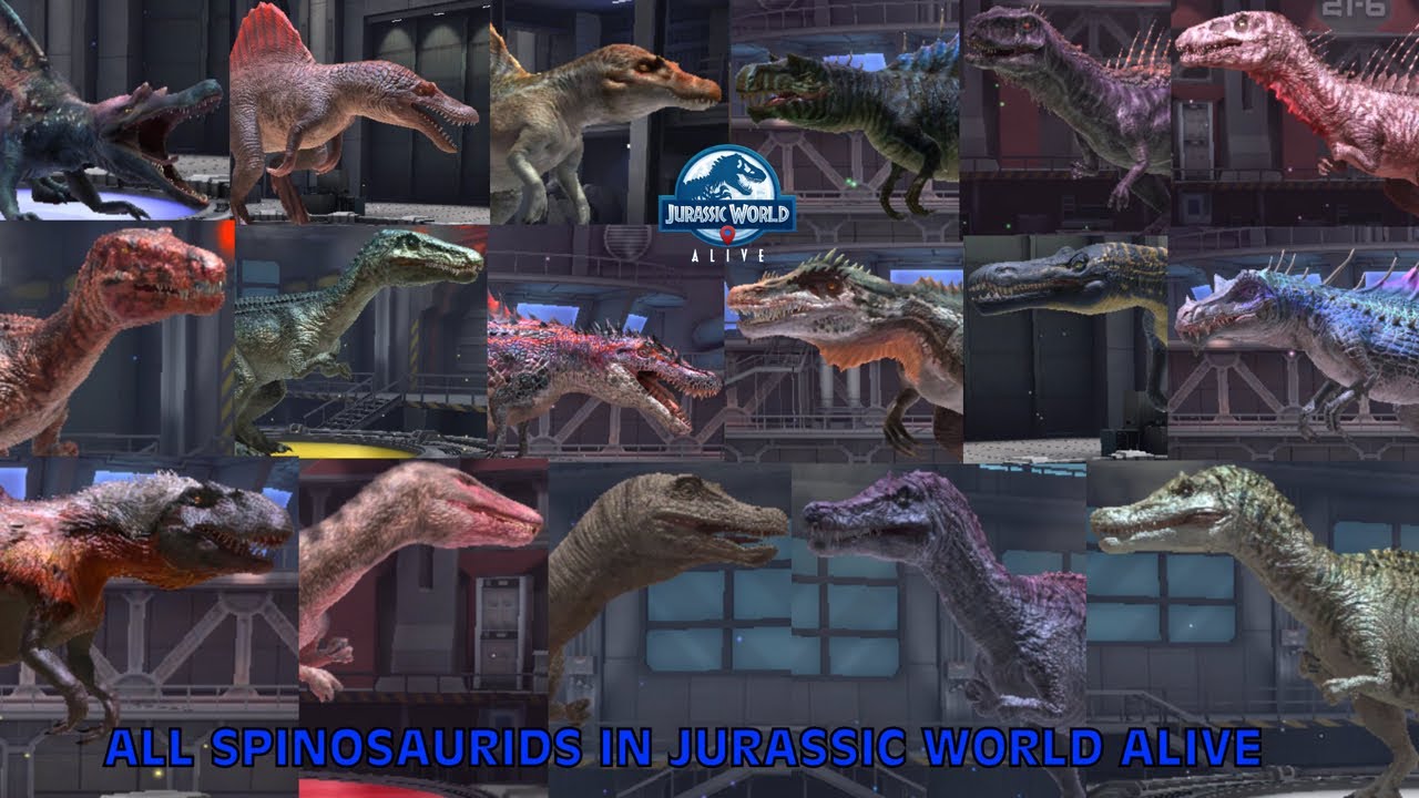 All Spinosaurids In Jurassic World Alive - Jurassic World Alive - YouTube