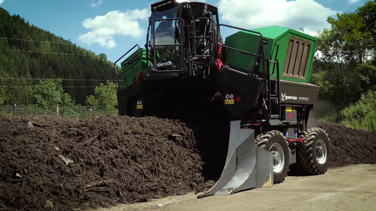 Komptech Topturn X4500 Compost Windrow Turner in Operation - YouTube
