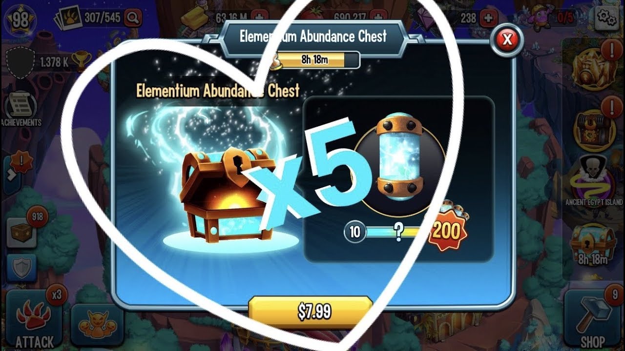 Monster Legends - Elementium Abundance Days Chest - Lets OPEN 5 !!! $39 ...