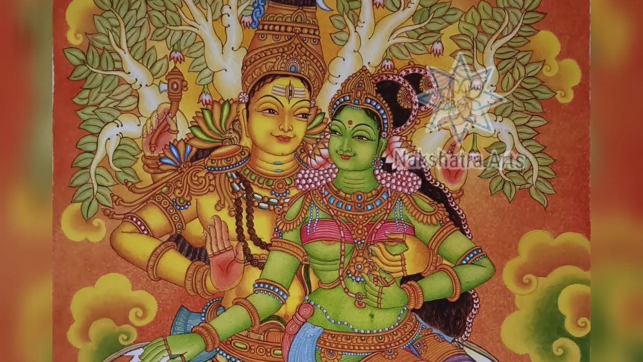 Siva Kudumbam #keralamuralpainting #timelapse #siva #muralpainting # ...