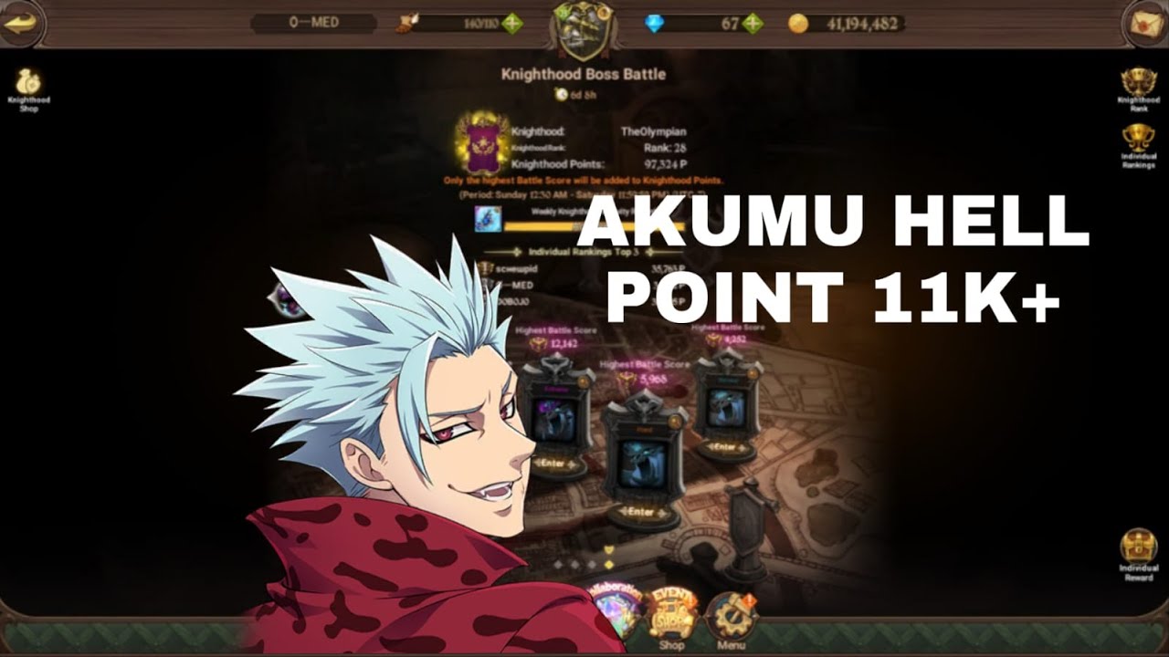 AKUMU HELL POINT 11K+ 7DSGC - YouTube
