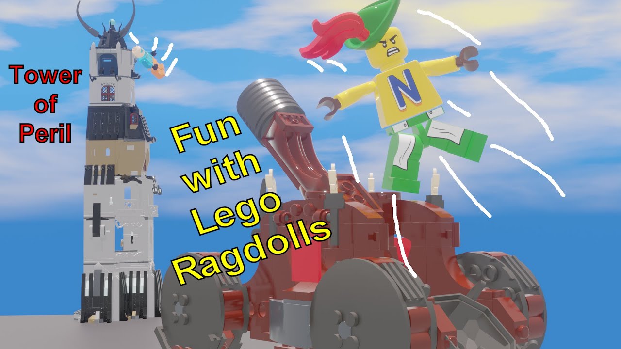 3D Lego Ragdolls in the Tower of Peril. Lego 3D Stop Motion animation ...
