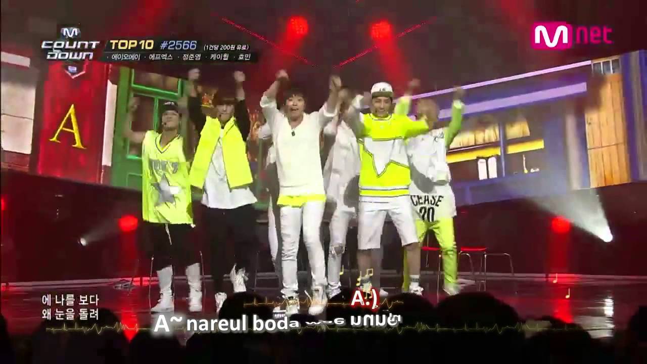 [LYRICS FANCHANT][140717] GOT7 - "A" (Live @ M!Countdown) - YouTube