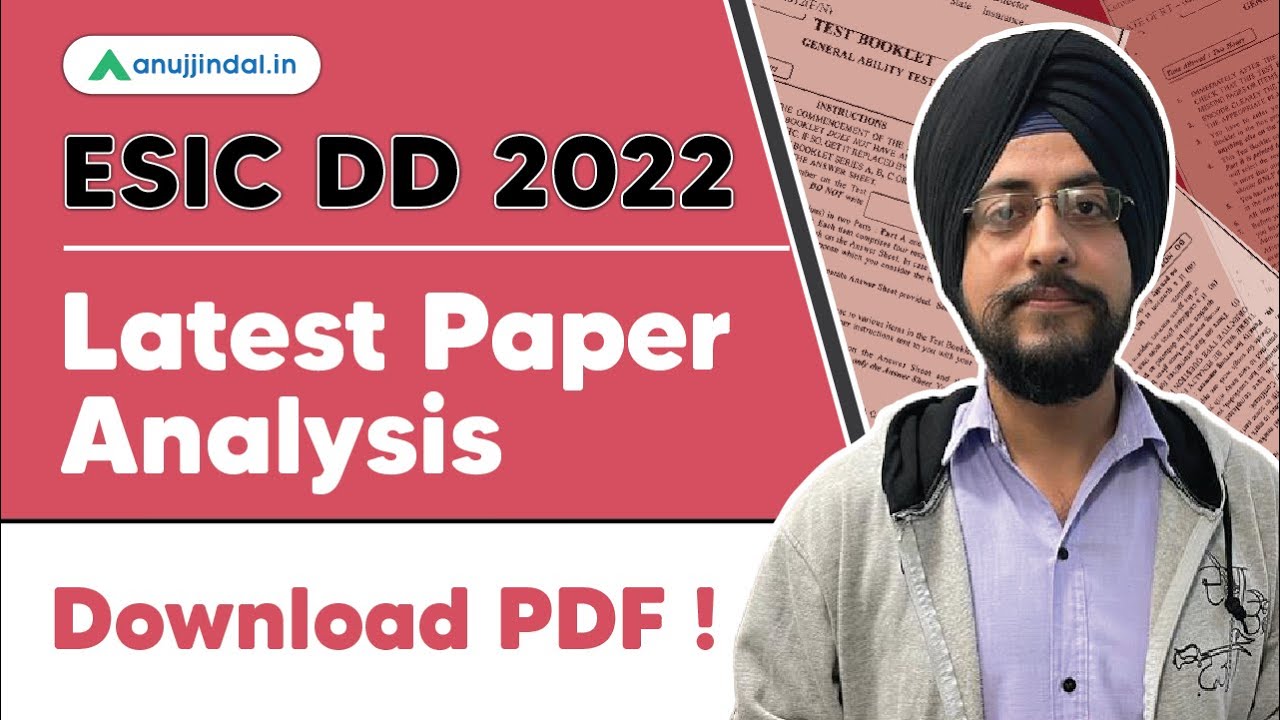 ESIC DD Past Year Paper Analysis | ESIC DD 2011 Paper Analysis | ESIC ...