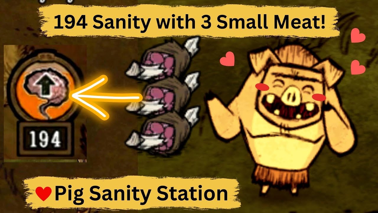 194 Sanity with 3 small meats! Cheap Sanity Station with Pig Farm #dst ...