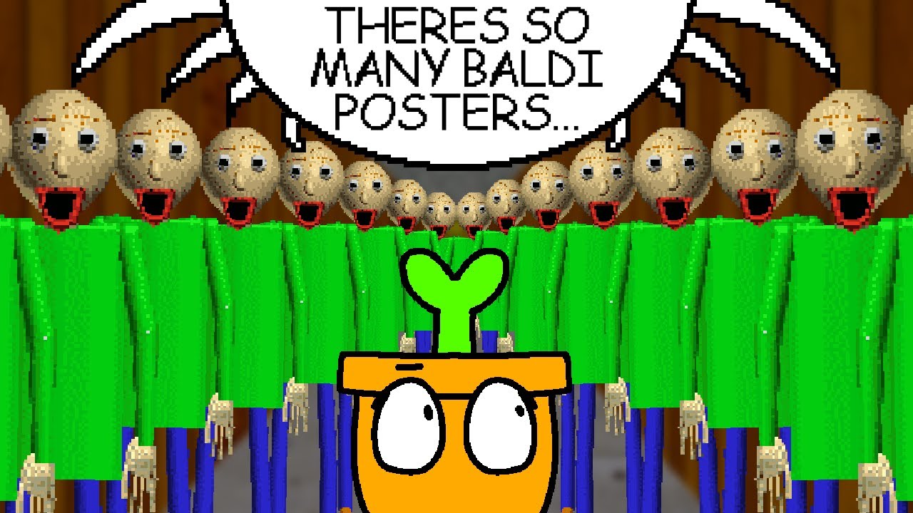 Baldi but THERE'S SO MANY POSTERS... (BB+ V0.7.1 Mod) - YouTube