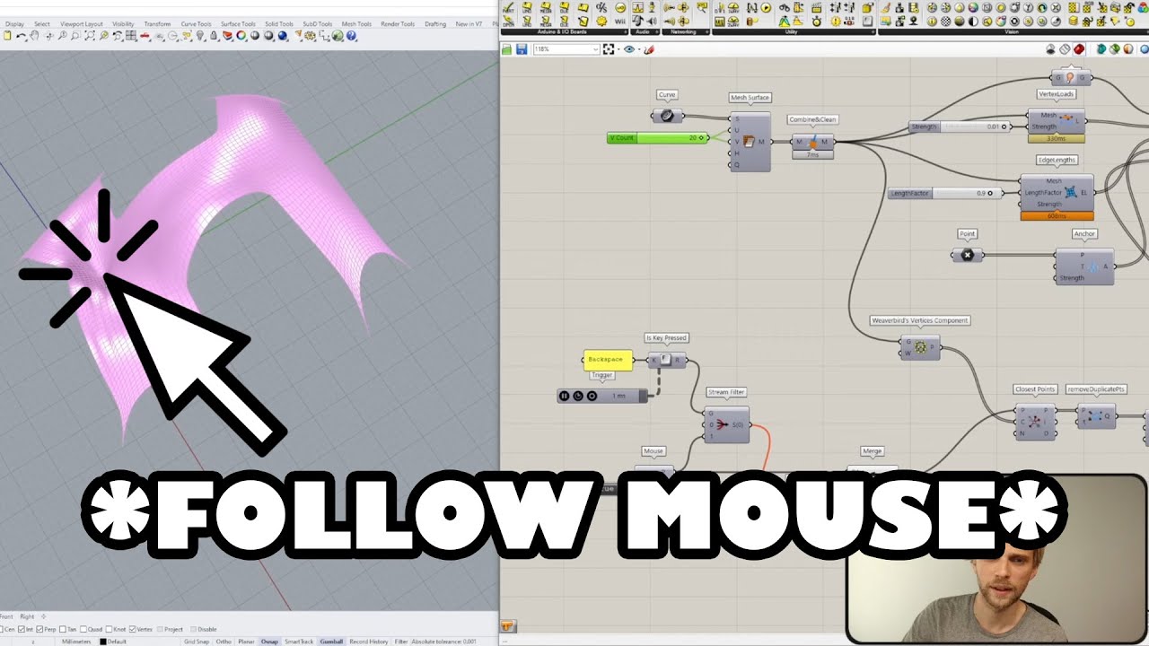 How to: Follow Mouse in Grasshopper, Rhino - YouTube