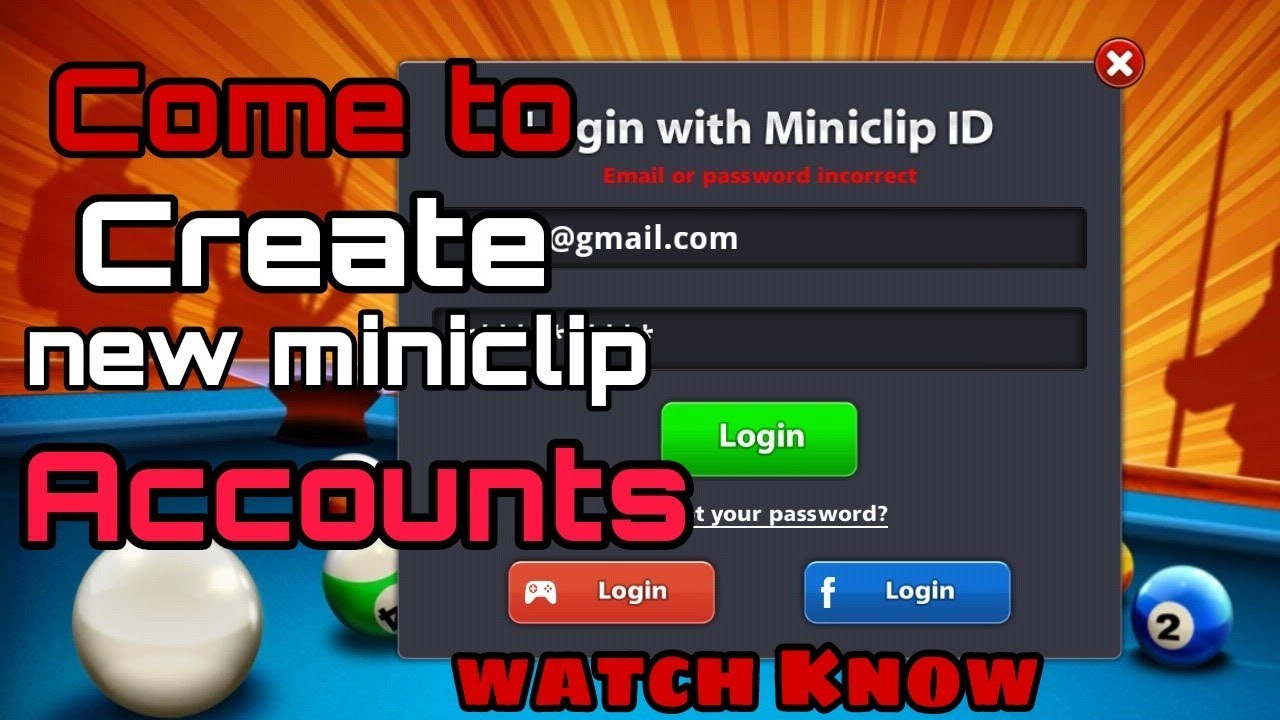 How to create a new miniclip account 🔥 2021 | 8ball pool | watch know 🔥 ...
