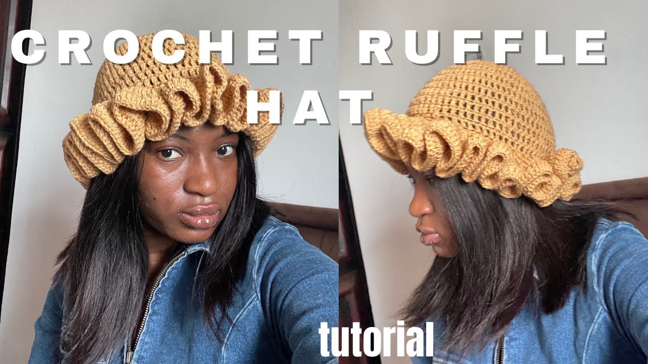 HOW TO: CROCHET RUFFLE HAT / step by step for beginners - YouTube