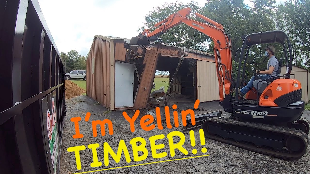 Pole Barn Building Demolition - YouTube