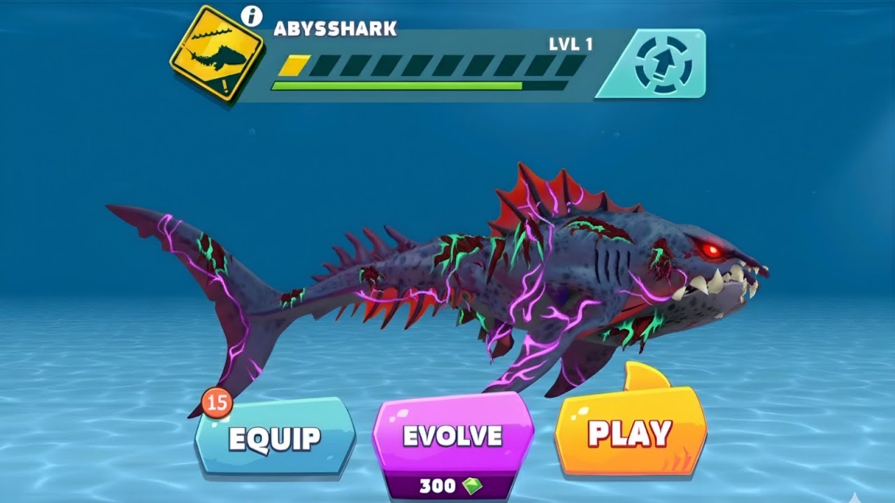 NEW EVIL ABYSSHARK UNLOCKED AND GAMEPLAY - Hungry Shark Evolution - YouTube