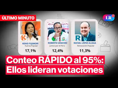 RESULTADOS ELECCIONES GENERALES 2026 CONTEO RÁPIDO AL 95%, según Transparencia e Ipsos
