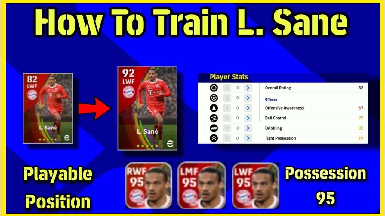 How To Train L. Sane After efootball 23 Update | L. Sane Training in ...