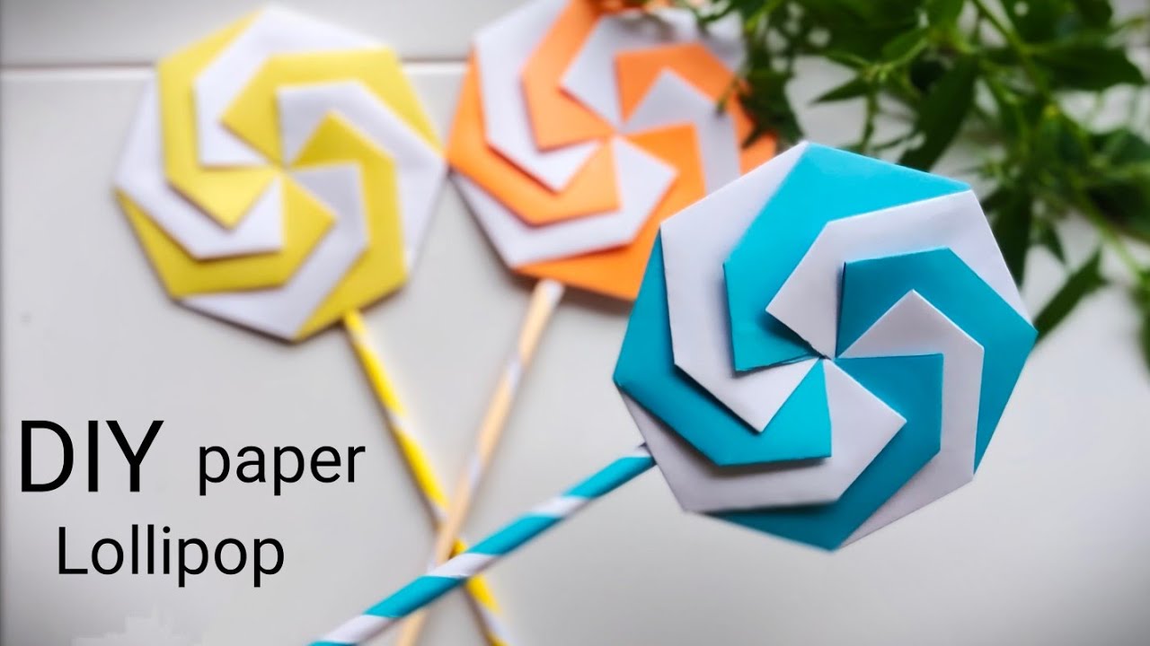 DIY paper Lollipop / paper craft for school / origami lollipop / easy ...