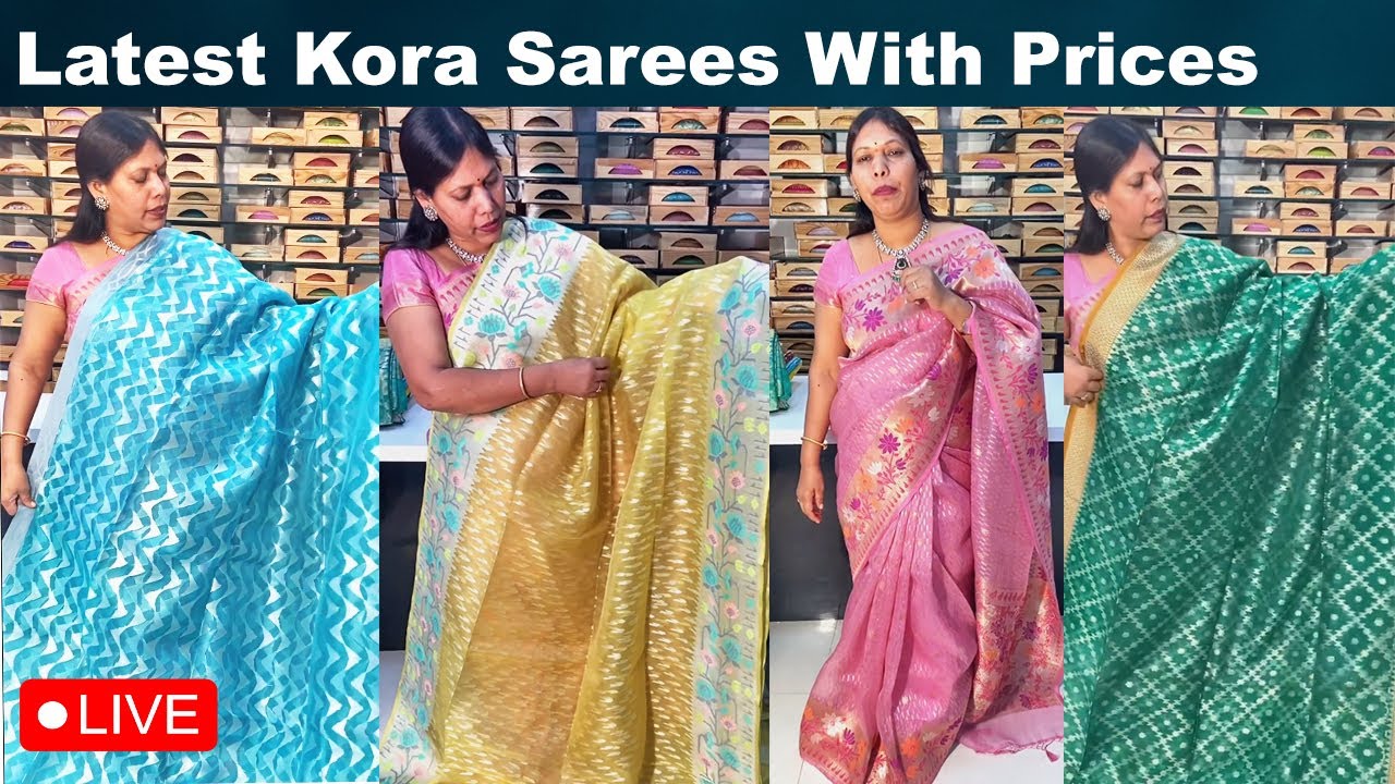 Latest Kora Sarees With Prices | Kavya Sarees By Gangula Vanaja Reddy ...