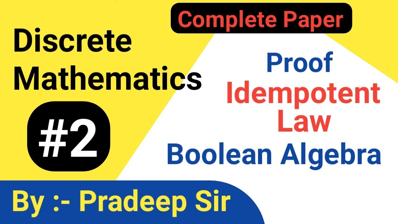 Idempotent Law In Boolean Algebra || Boolean Algebra || Idempotent Law ...