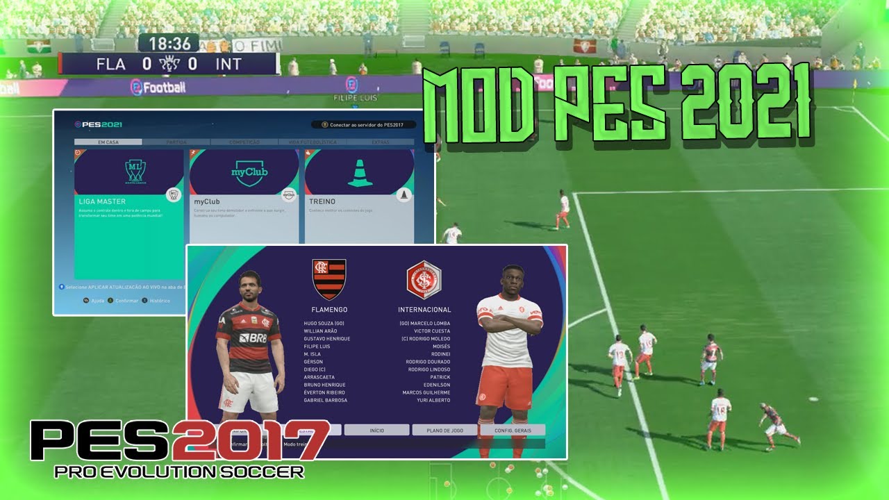 PES 2017 - MENU DO PES 2021 PARA BMPES! - YouTube